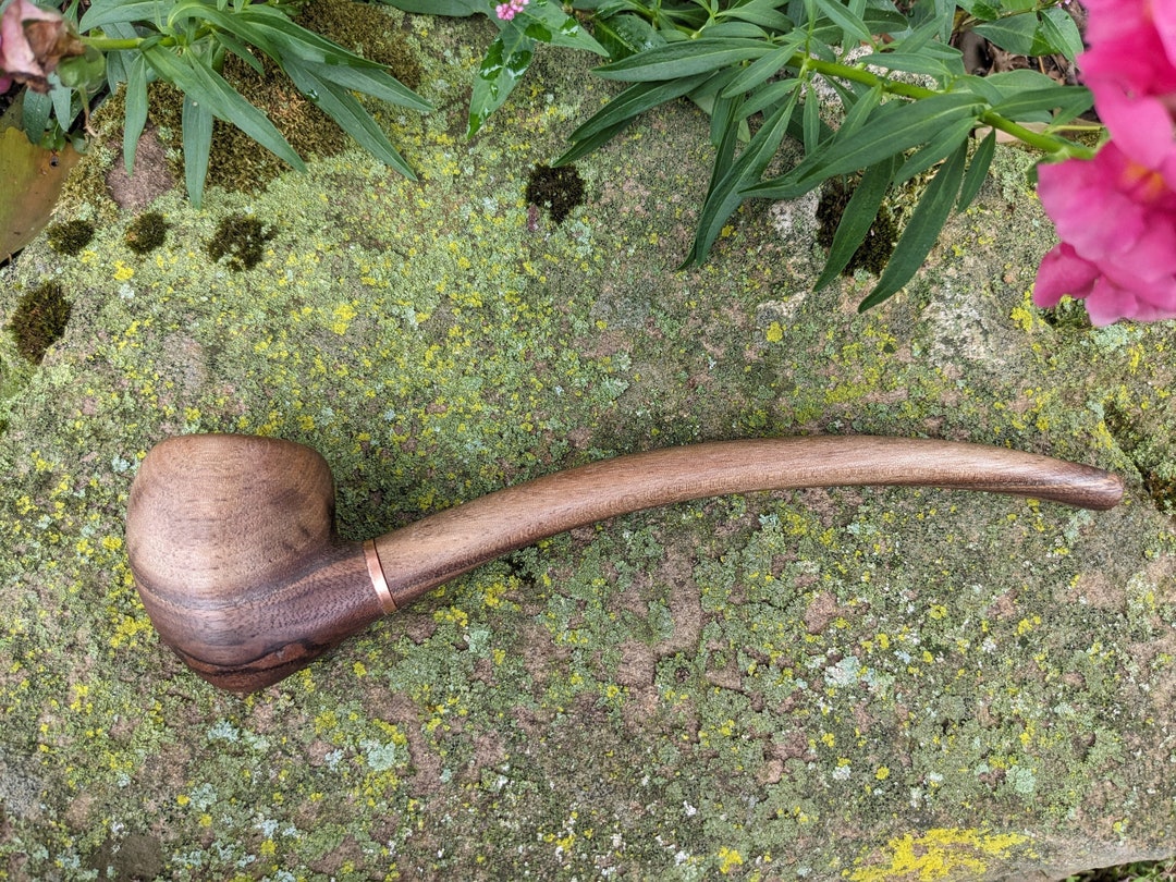 Long Stem Black Walnut Wood Tobacco Pipe 9.5 Inches - Etsy
