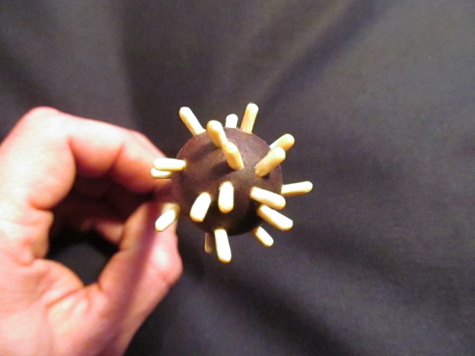 Spike Ball Hair Stick Hand Carved Black Walnut stick with | Etsy