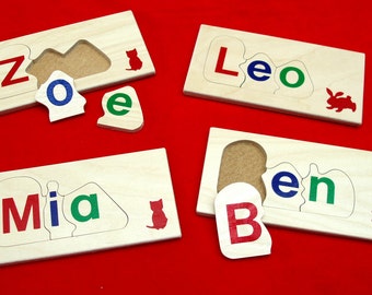 Personalised Name Jigsaw Puzzle 5 Letter Educational Wooden - Etsy