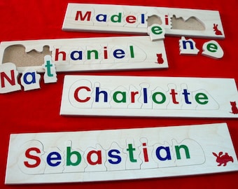 Personalized Name Jigsaw 6 Letters Educational Wooden - Etsy
