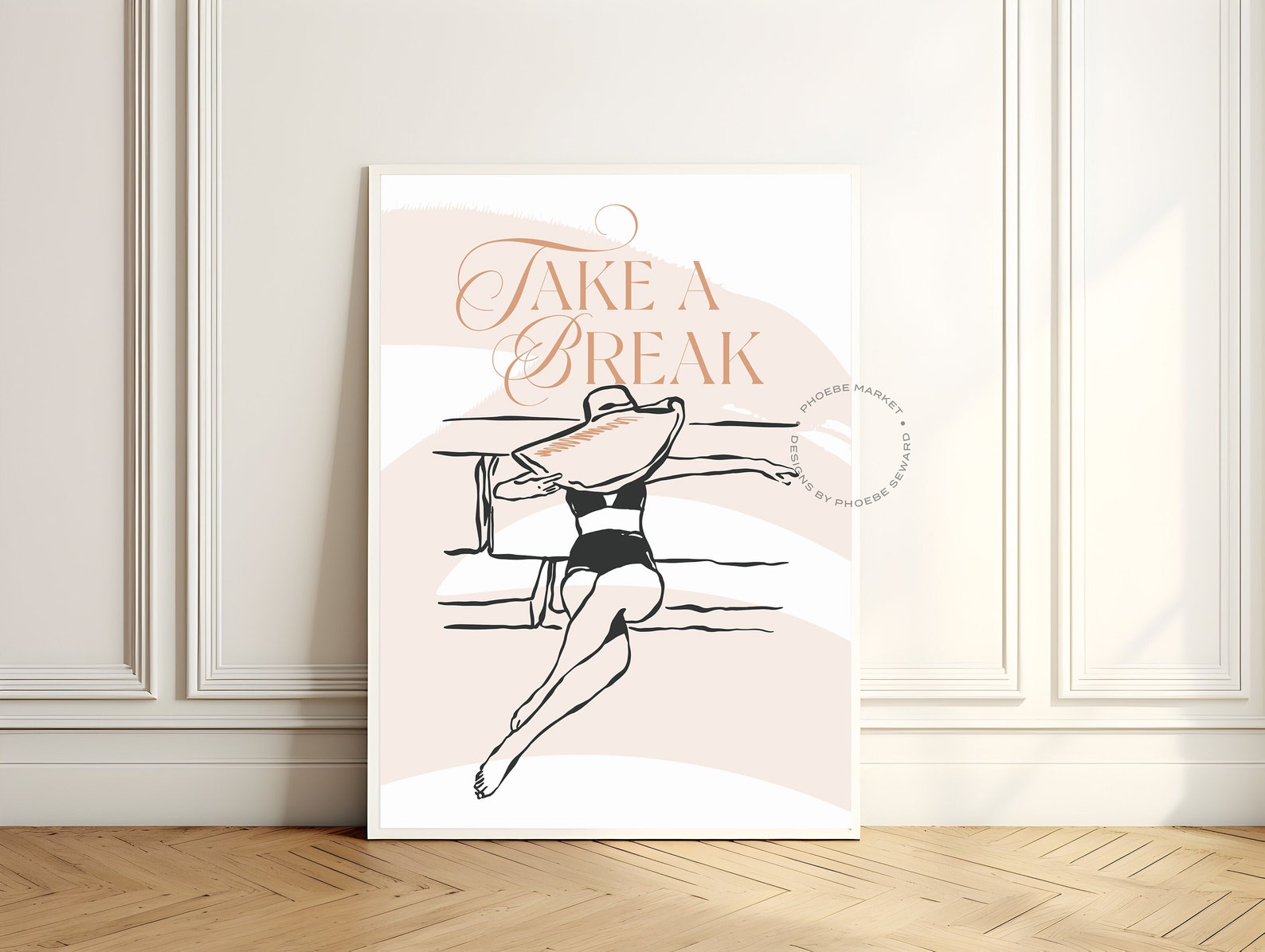 Take a Break Beige Pool House Art Print Fashion Illustration, Home ...