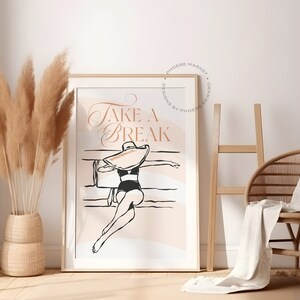 Take a Break Beige Pool House Art Print Fashion Illustration, Home ...
