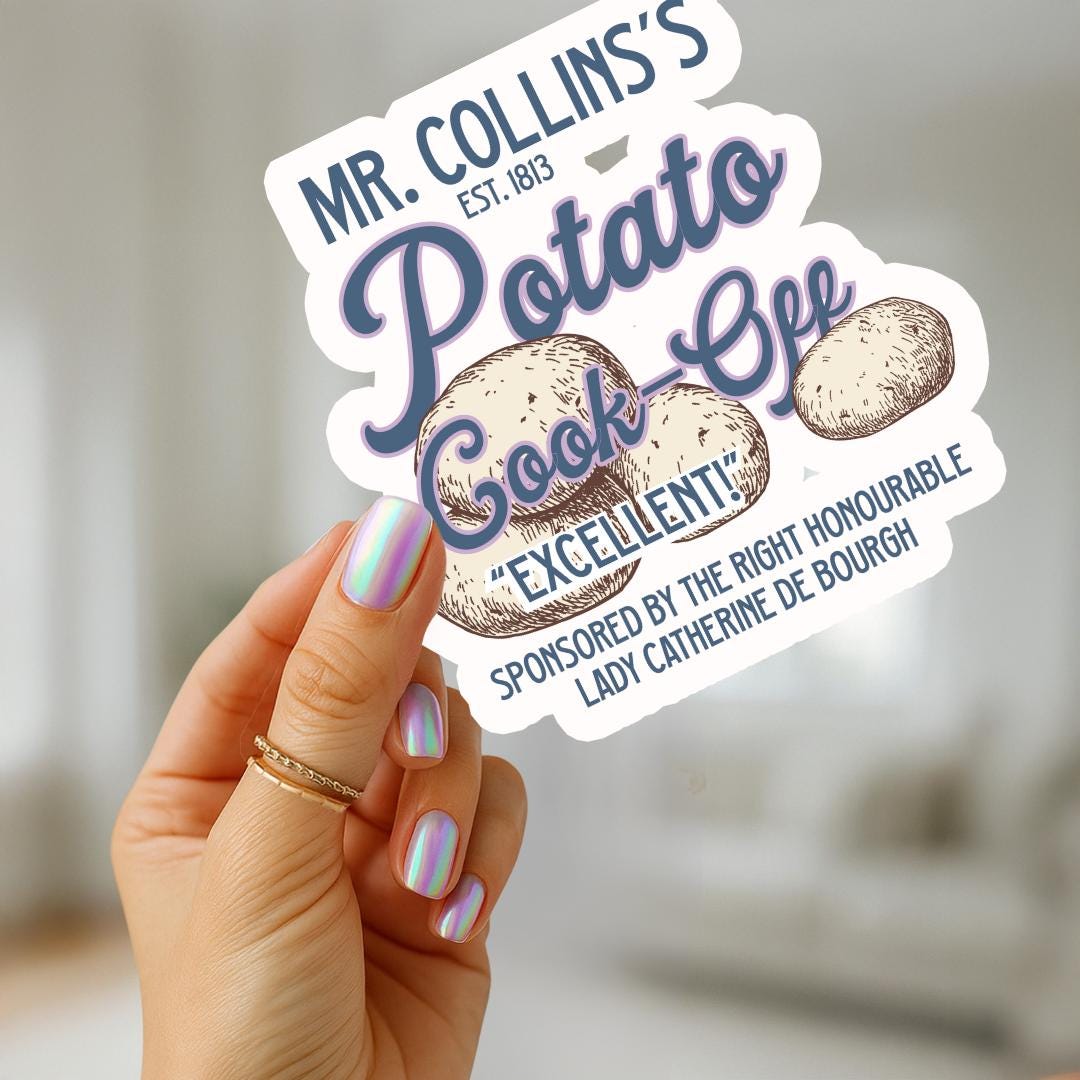 Mr. Collins' Potato Cook-off Vinyl Sticker: Jane Austen Humor - Etsy