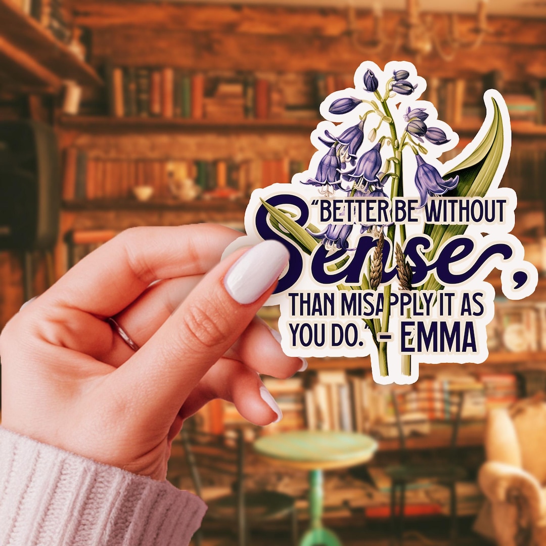 Jane Austen Insult Sticker: Emma Quote, Vintage Botanical Vinyl Decal ...