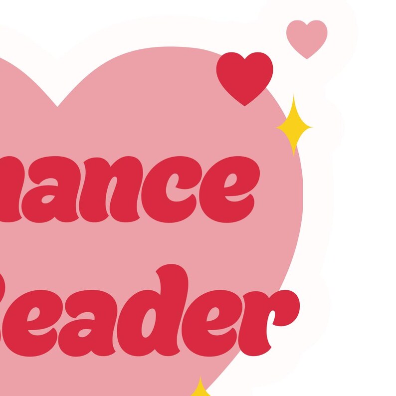 Romance Reader Heart Sticker | Book Lover Vinyl Decal - Etsy