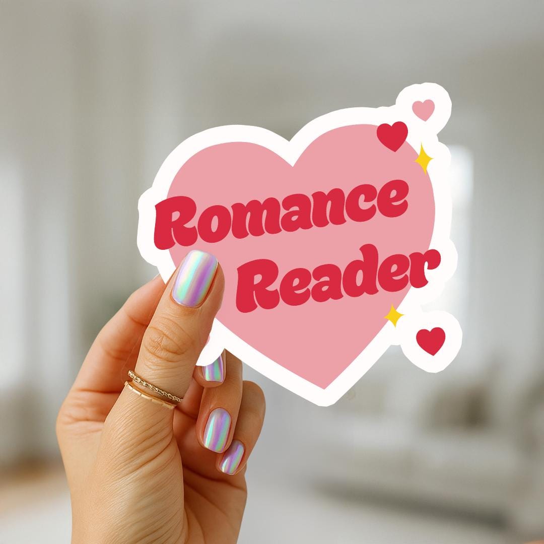 Romance Reader Heart Sticker | Book Lover Vinyl Decal - Etsy