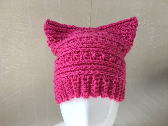 CROCHET PATTERN Pink Cat Hat Toddler Child and Adult Size | Etsy