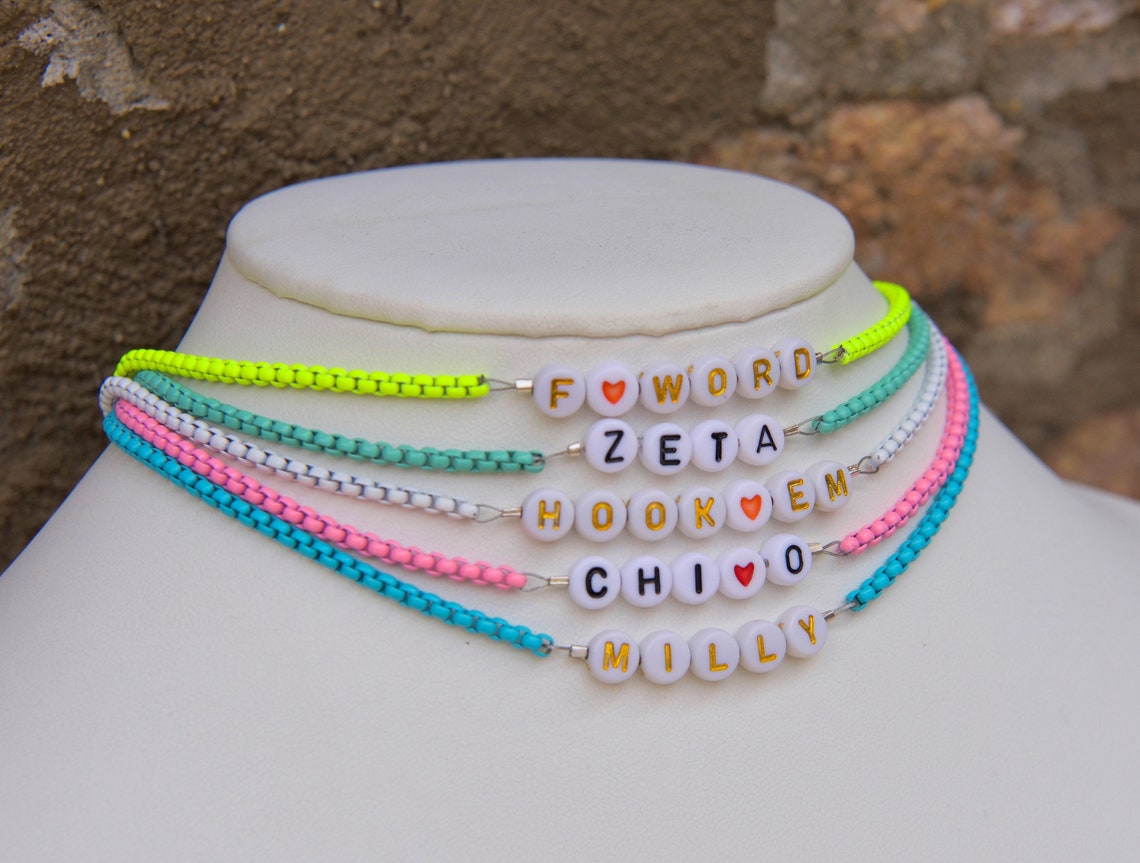 Up Close and Personalized Choker Box Chain Custom Alphabet | Etsy