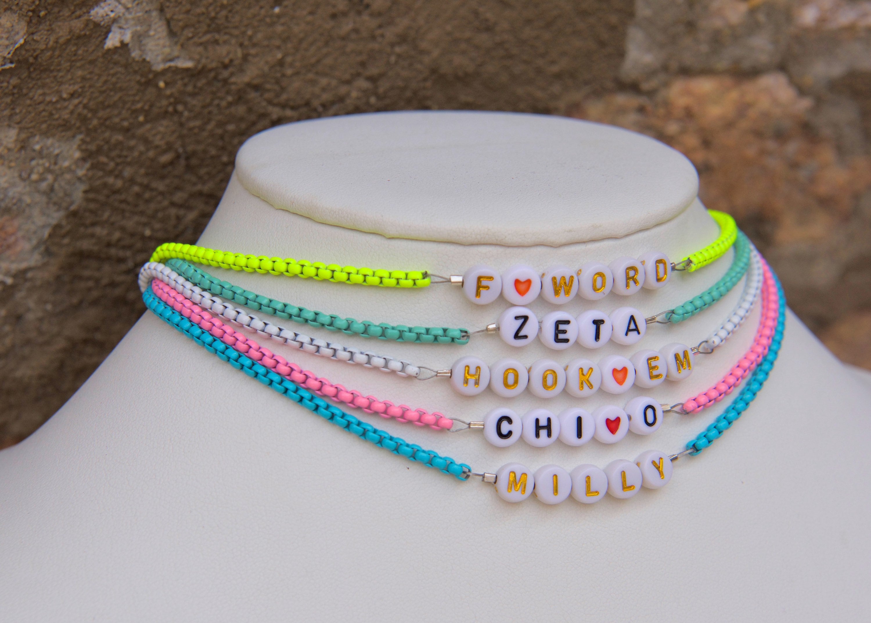 Up Close and Personalized Choker Box Chain Custom Alphabet | Etsy