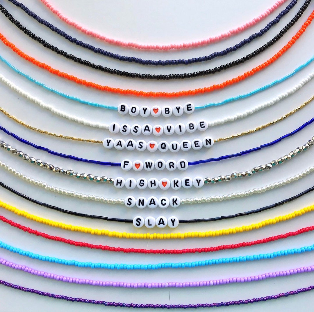 Up Close and Personalized Choker||red Custom Seed Bead Choker ...