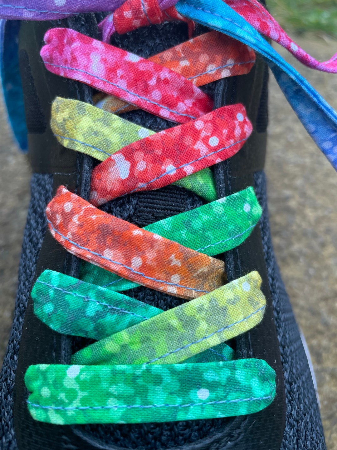 Rainbow Galaxy Star Shoelaces | Handmade Fabric Laces | Unique Shoe ...