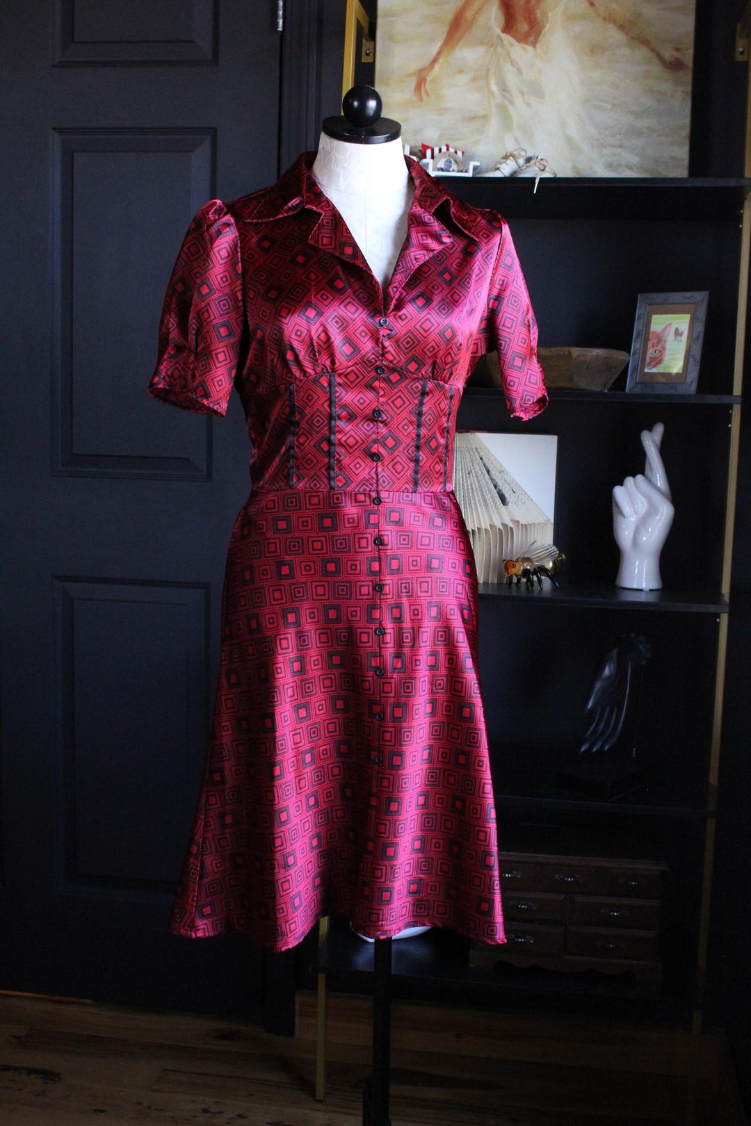 Vintage Y2K Maurices Gothic Vamp Side Zip Dress Vintage Y2K Fitted ...