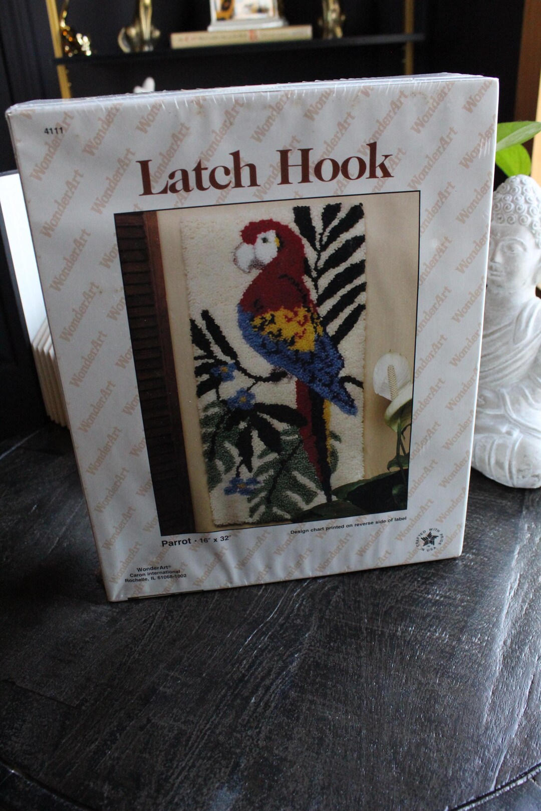 Vintage Wonderart Latch Hook Parrot Wall Hanging Vintage Home Decor ...