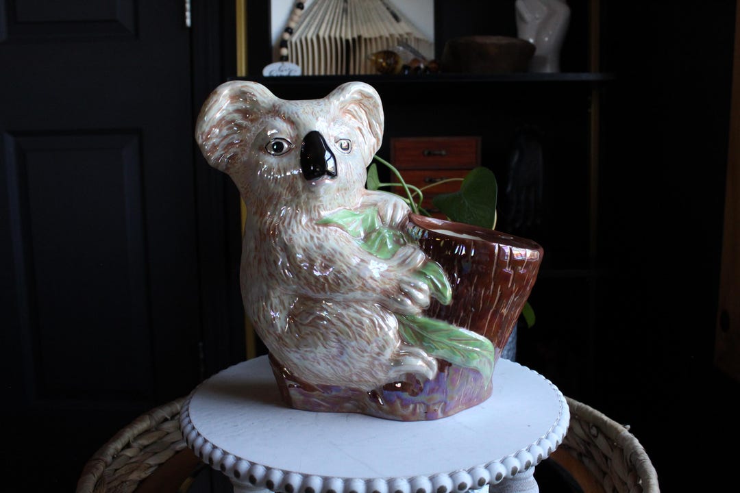 Adorable Hand Painted Vintage 80s Koala Planter Lusterware Look Vintage ...