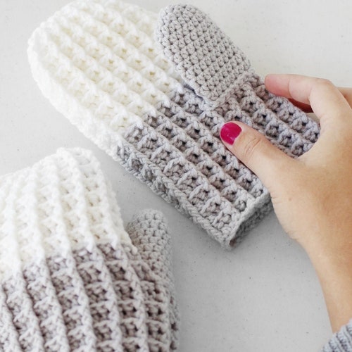Crochet Pattern Watson Waffle Crochet Mittens by Lakeside - Etsy