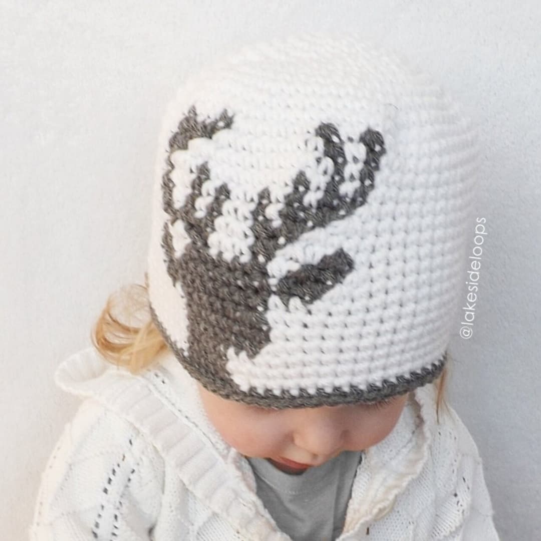 Crochet Pattern - Dylan Deer Silhouette Hat/beanie by Lakeside Loops ...