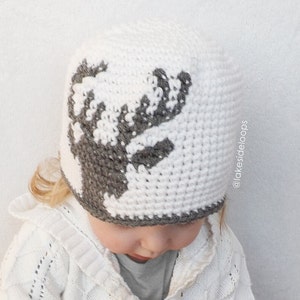 Crochet Pattern Dylan Deer Silhouette Hat/beanie by Lakeside Loops ...