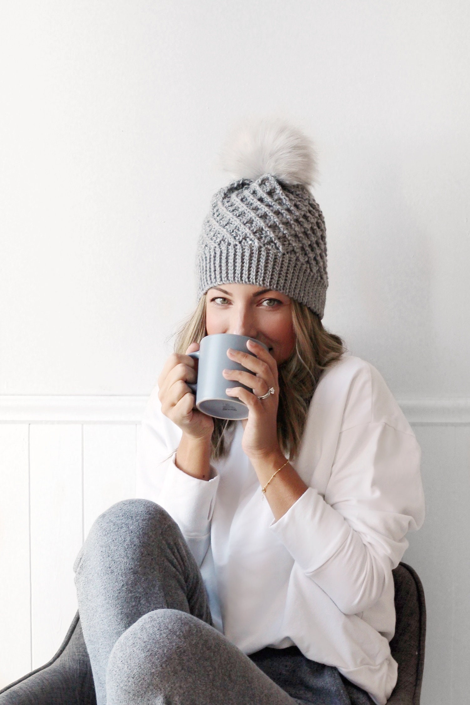 Crochet Pattern - Remington Diamond Cable Hat / Toque / Beanie by ...