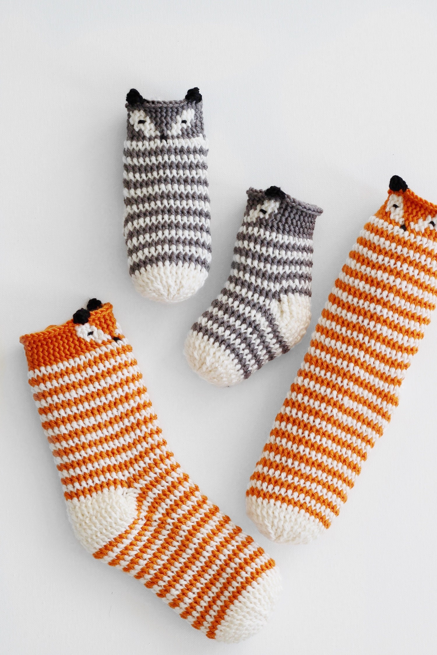 Crochet Pattern - Flynn Fox Socks by Lakeside Loops (includes 11 Sizes ...