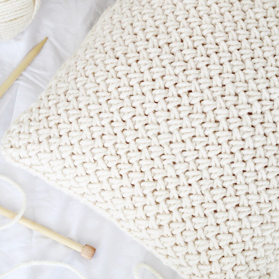 Knitting Pattern - Piper Wicker Stitch Pillow Cover - Etsy