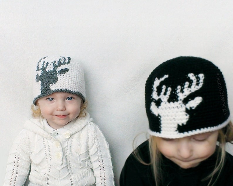 Crochet Pattern Dylan Deer Silhouette Hat/beanie by Lakeside - Etsy