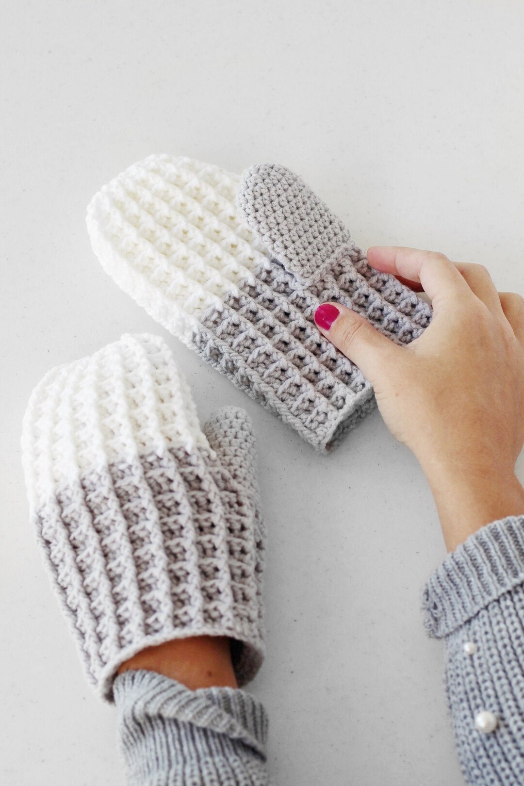 Crochet Pattern Watson Waffle Crochet Mittens by Lakeside - Etsy