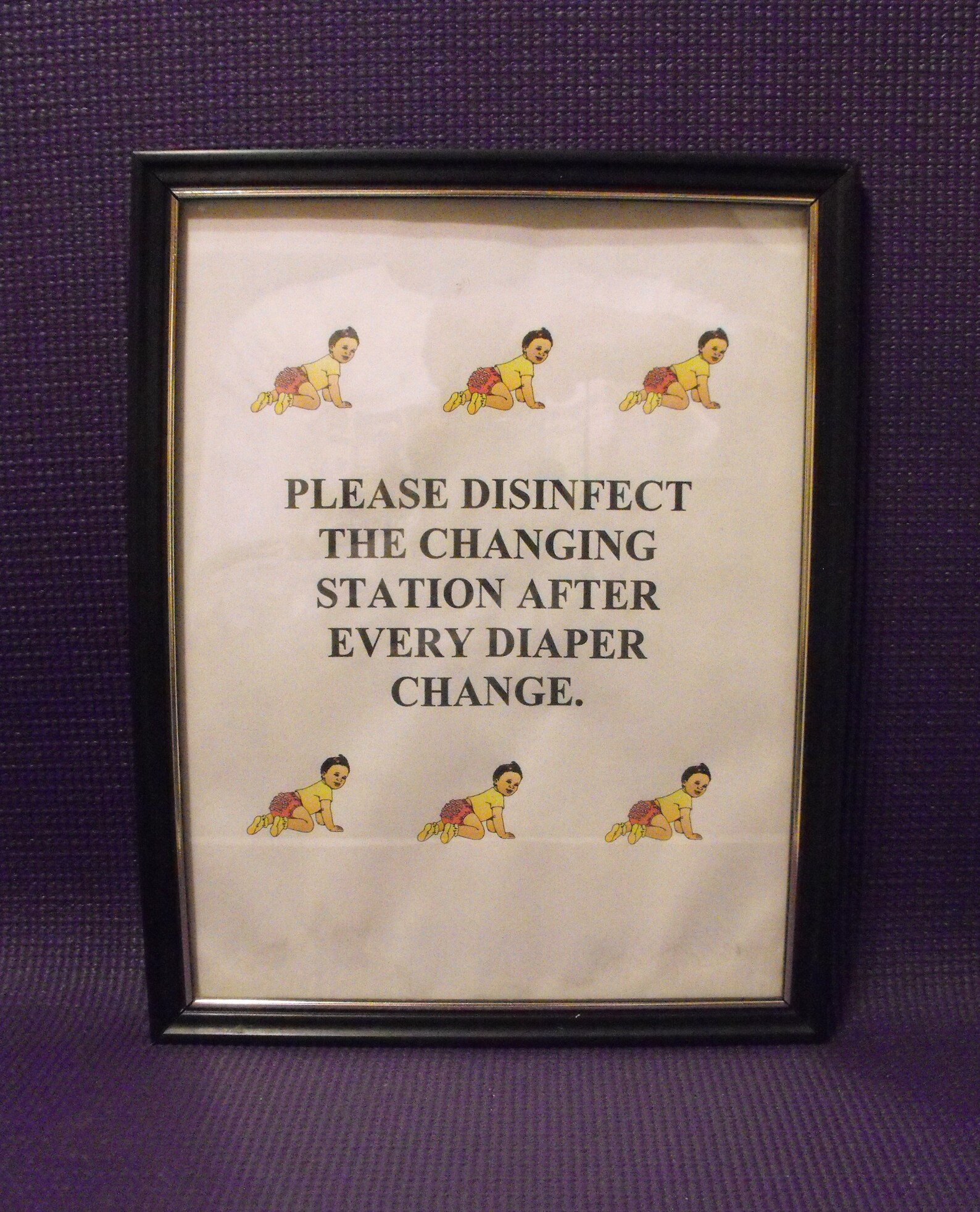 Diaper Changing Station Wall Sign: Please Disinfect | Etsy