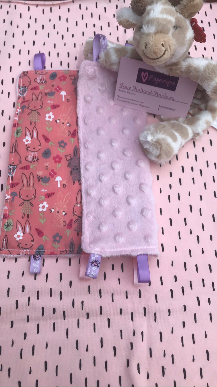 Baby pink comforter taggies blanket baby shower gift pink | Etsy