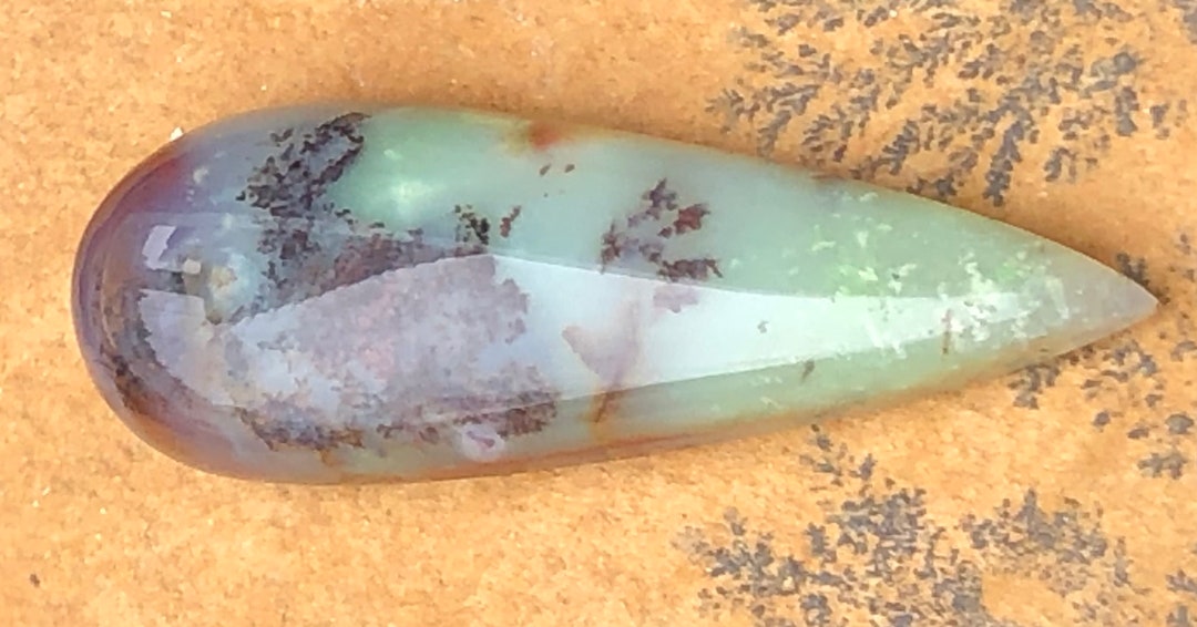 Native Dendrite Copper in Opalized Petrified Wood Cabochon - Etsy