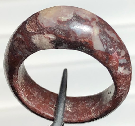 Montana Breccia Jasper Ring Band/impactite/size 8.75 | Etsy