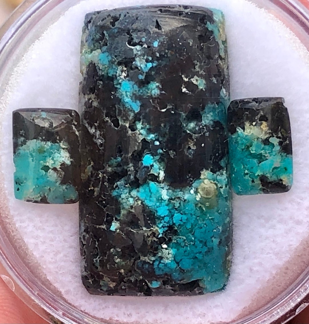 Botryoidal Gem Silica/chrysocolla With Native Copper/matching Cabochon ...