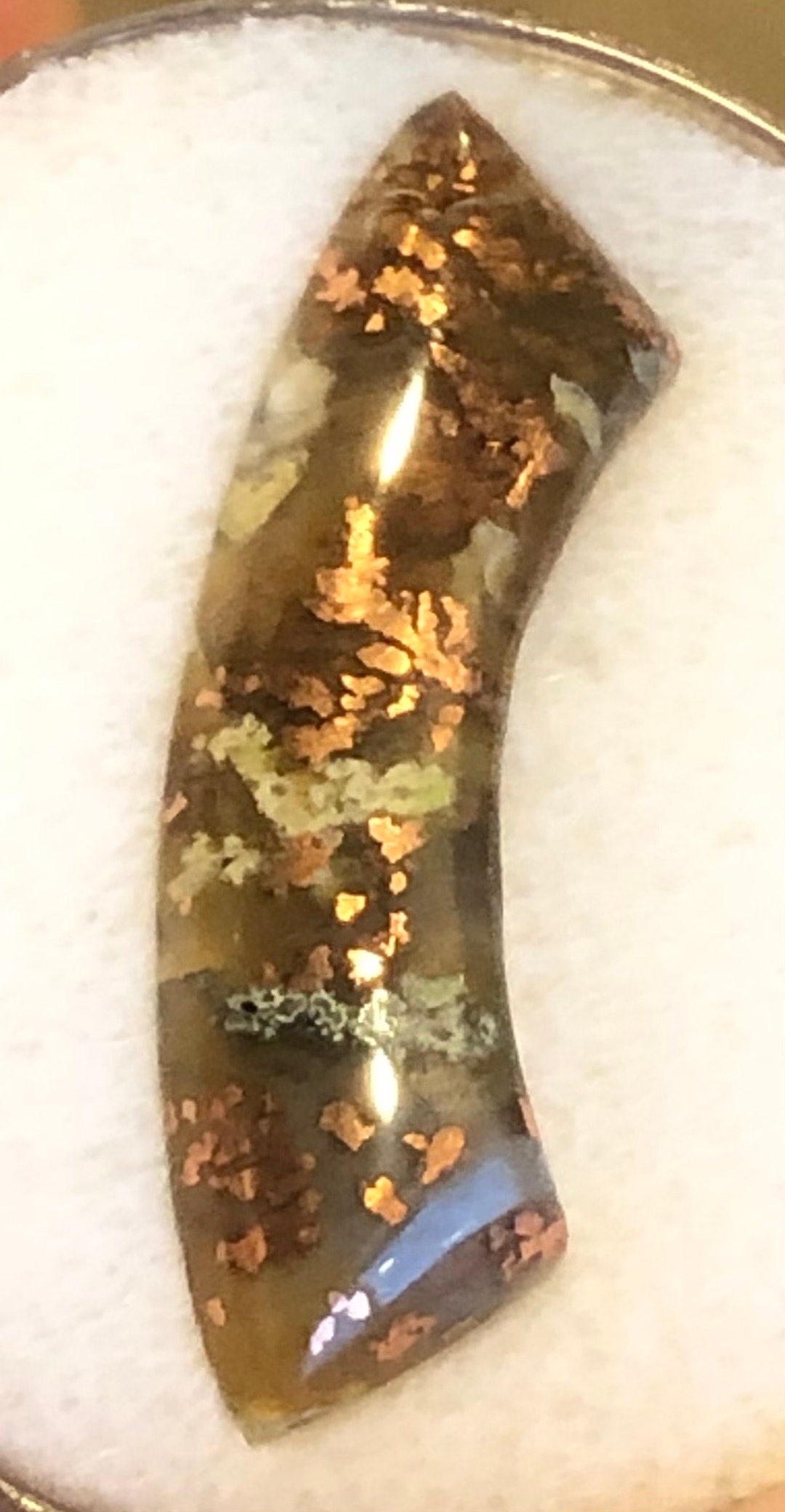 Rare Native Dendrite Copper in Agate/noodle Shaped Cabochon Crafted by ...