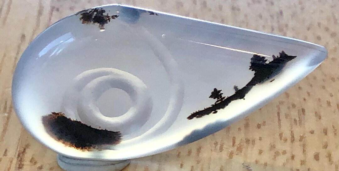 Yellowstone River Montana Moss Agate/carved Cabochon Focal Bead Crafted ...