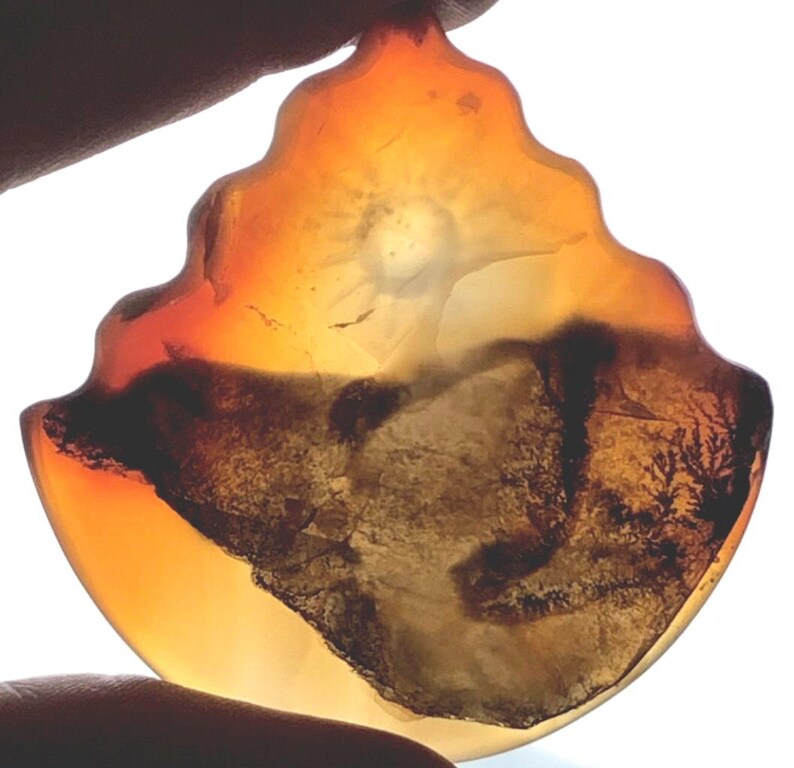 Carnelian Dentrite Mountain Sunset/cabochon Crafted by Blaze - Etsy