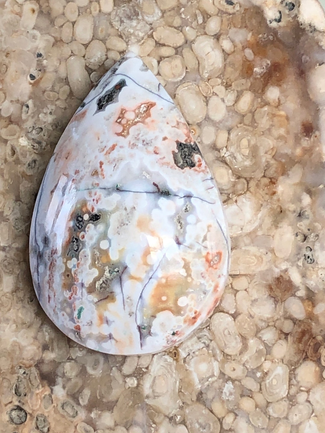 Native Copper Botryoidal Chalcendony & Malachite Cabochon - Etsy