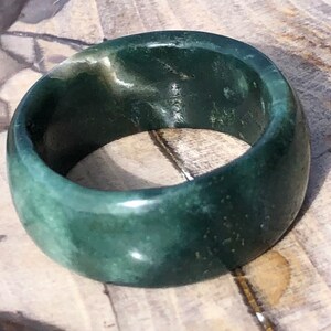 Green Jasper Rock Ring Band Size 8.5/crafted by Blaze - Etsy