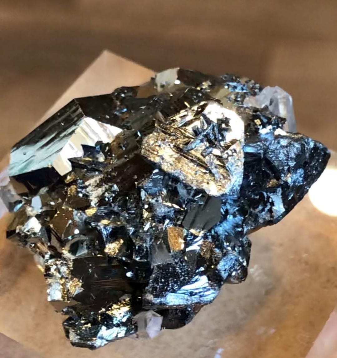 Lustrous Black Iron Pyrite & Pyrite With Clear Quartz Crystal in Matrix ...