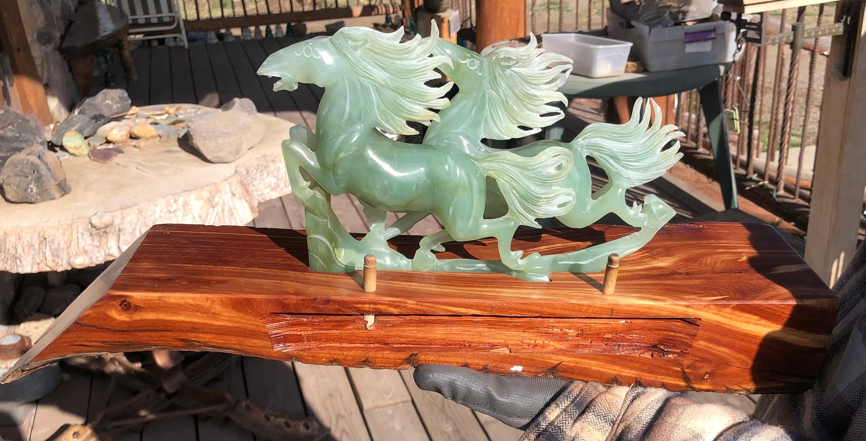 Jade Hand Carved Pair of Horses on Hand Carved Jade Base - Etsy