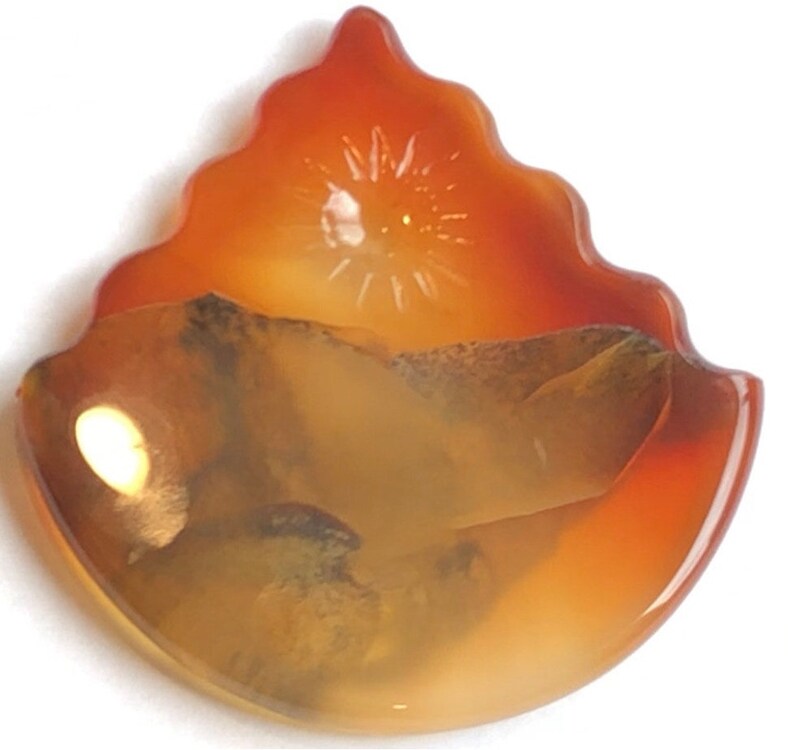 Carnelian Dentrite Mountain Sunset/cabochon Crafted by Blaze - Etsy