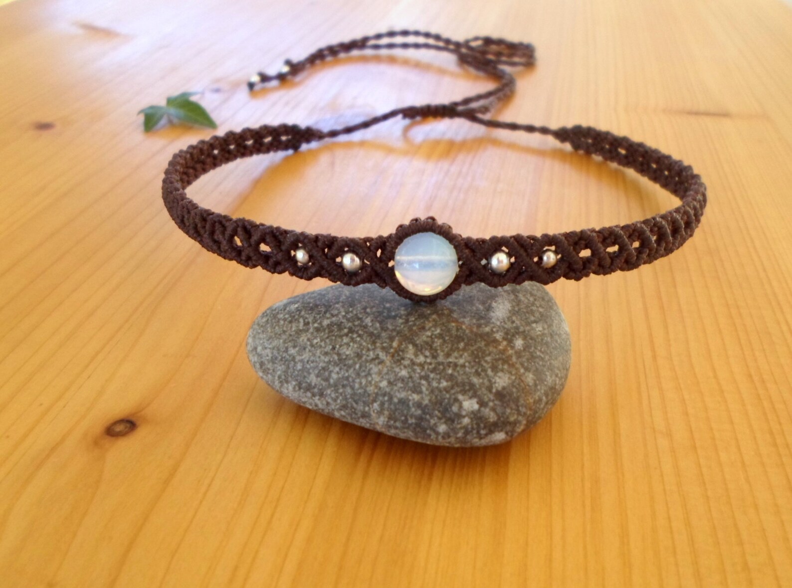 Opalite Choker Macrame Jewelry Macrame Choker Opalite - Etsy