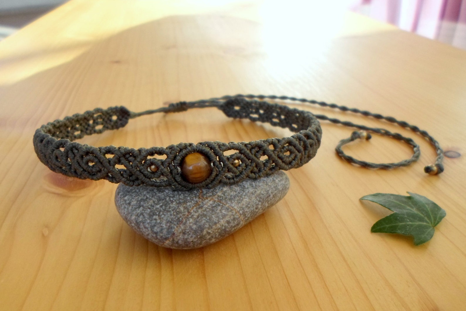 Tigers Eye Choker Macrame Jewelry Macrame Choker Tigers Eye | Etsy