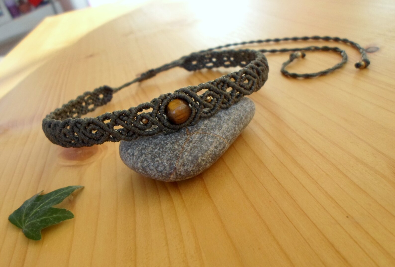 Tigers Eye Choker Macrame Jewelry Macrame Choker Tigers Eye | Etsy