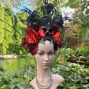 READY TO SHIP Spider Crystal Headdress, Spider, Spider Headdress, Skull ...