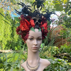 READY TO SHIP Spider Crystal Headdress, Spider, Spider Headdress, Skull ...
