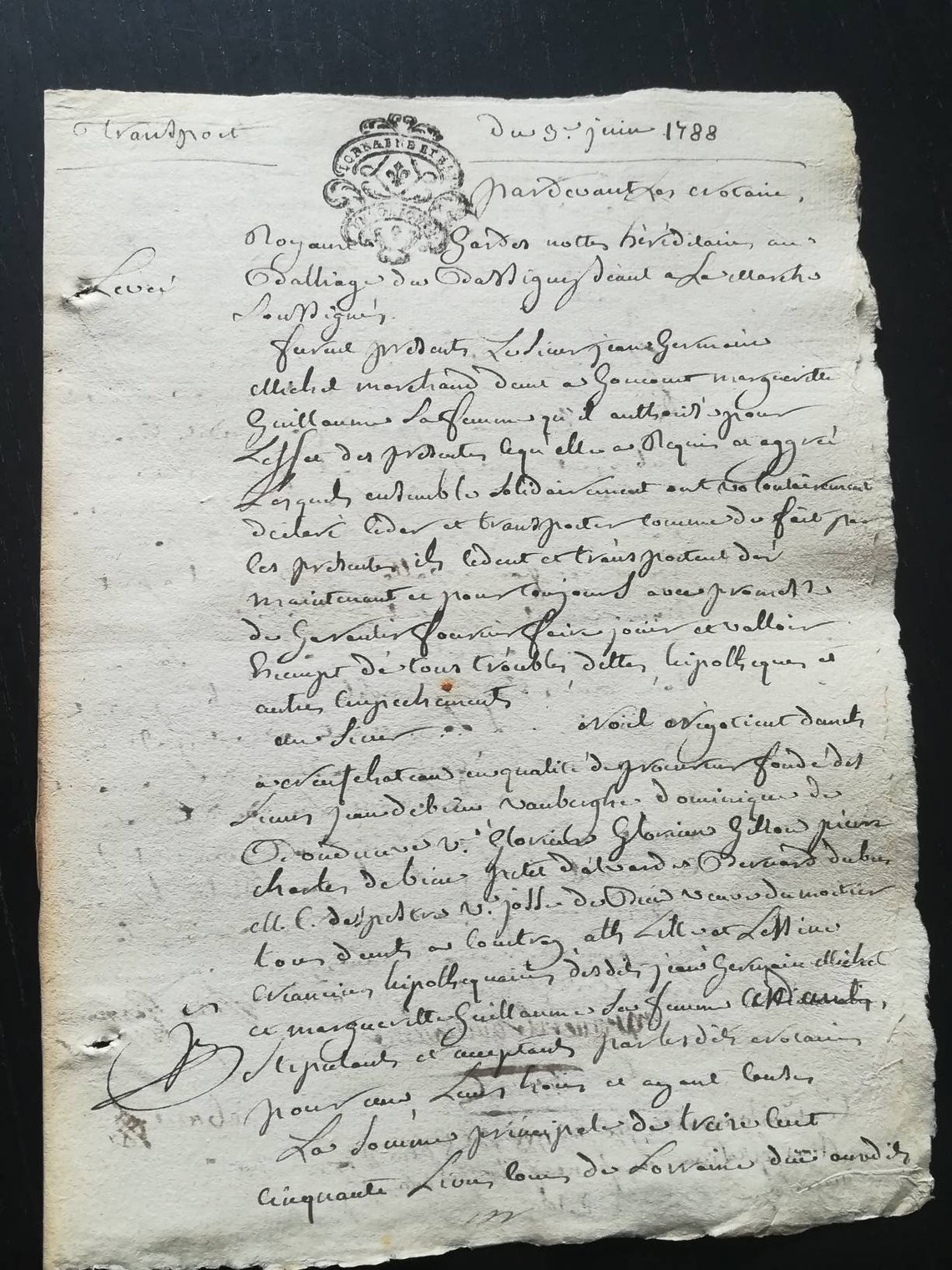 FRANCE 1788 antique French handwritten manuscript paper in | Etsy