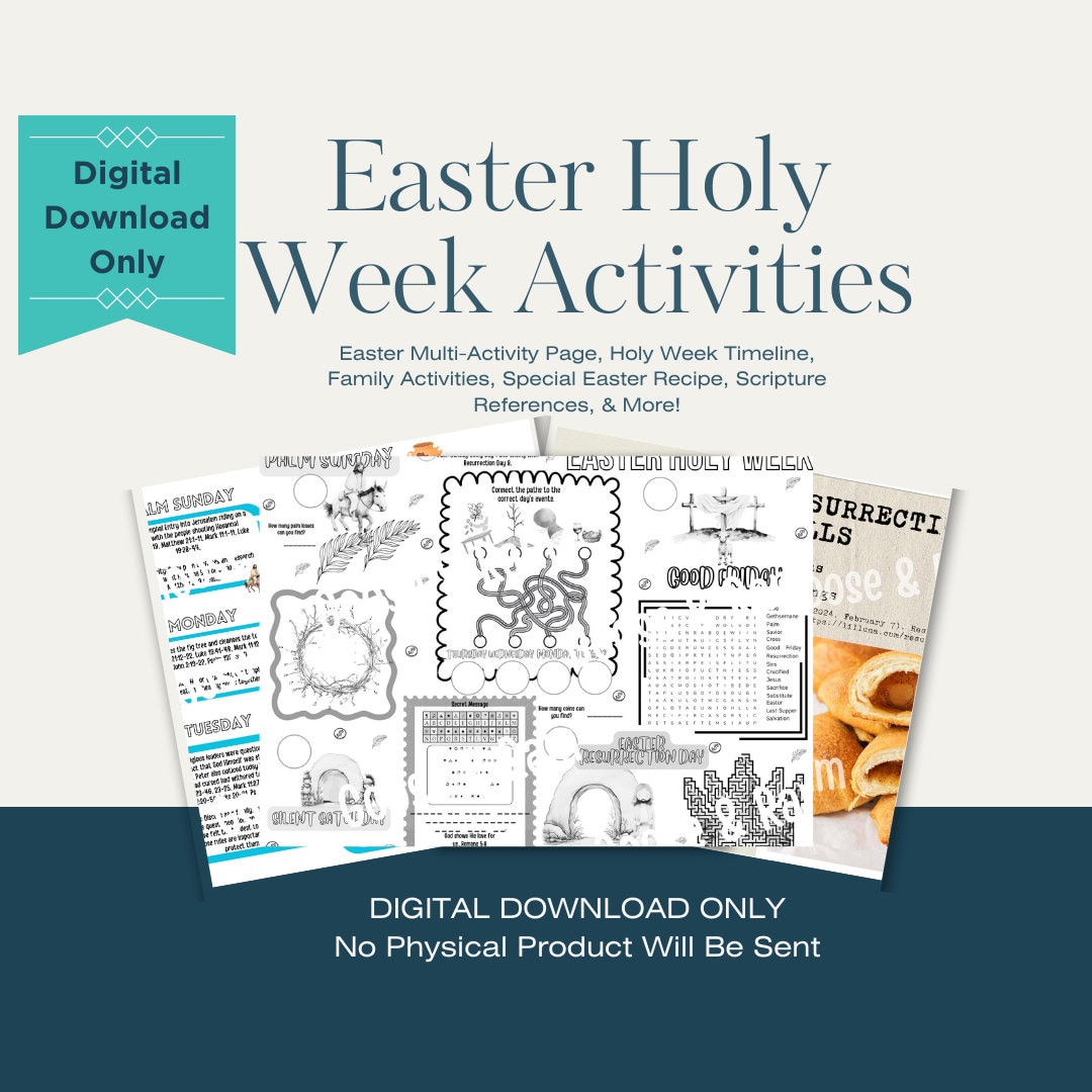 Easter Holy Week Activity Page for Kids (digital Download) - Etsy