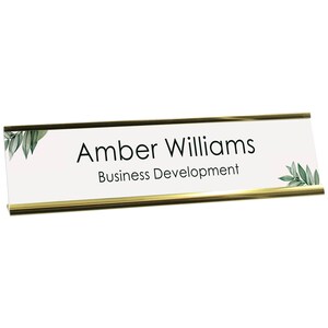Plant Corners Desk Name Plate, Desk Plaque for Plant Lover, Custom Name ...