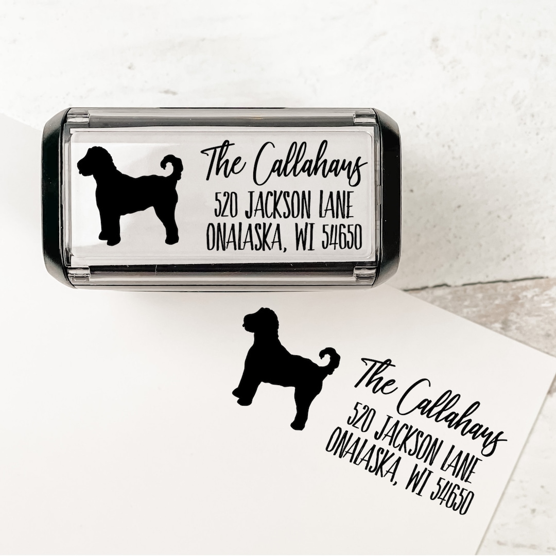 Goldendoodle Personalized Address Stamp Custom Dog Return - Etsy