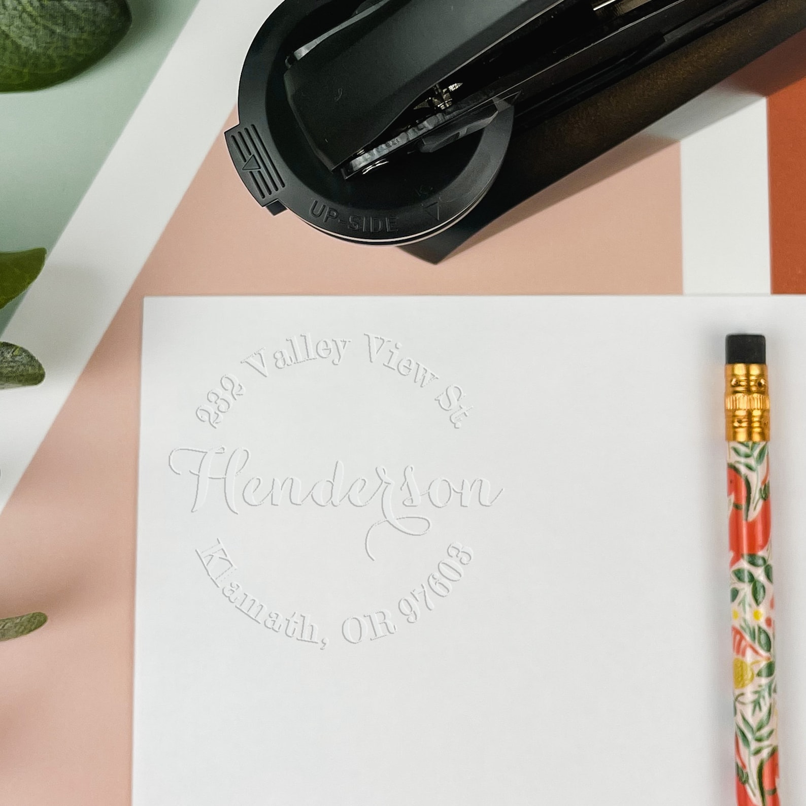 Script Embosser for Envelopes Return Address Embosser Stamp | Etsy