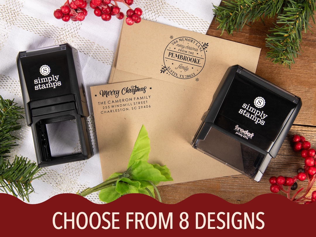 Personalized Holiday Address Stamp | Custom Christmas Stamp | Top Rated ...